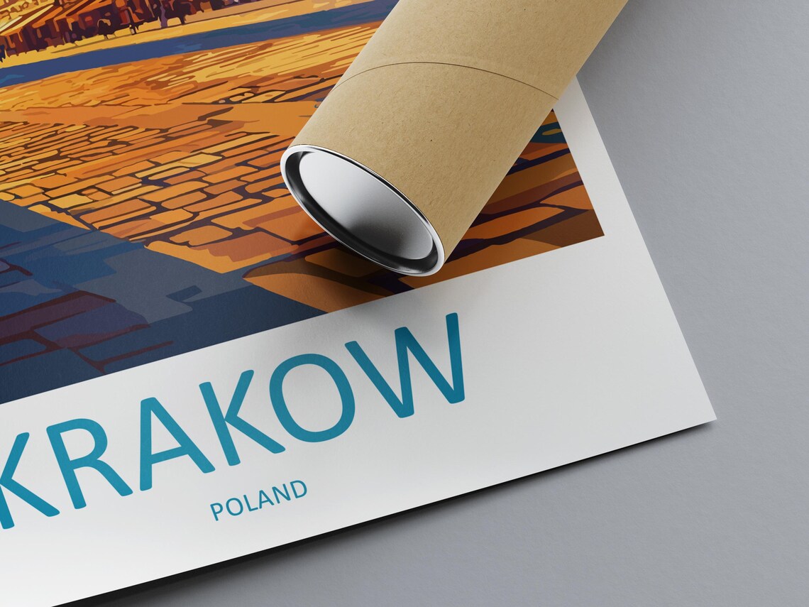 Krakow Travel Print Poland Wall Art Historic City Poster Old Town Decor ...