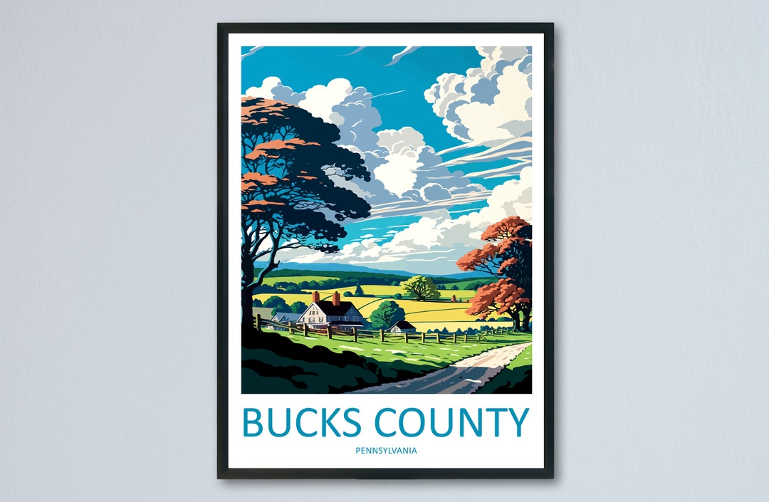 Bucks County Travel Print Wall Art Bucks County Wall Hanging Home Décor ...