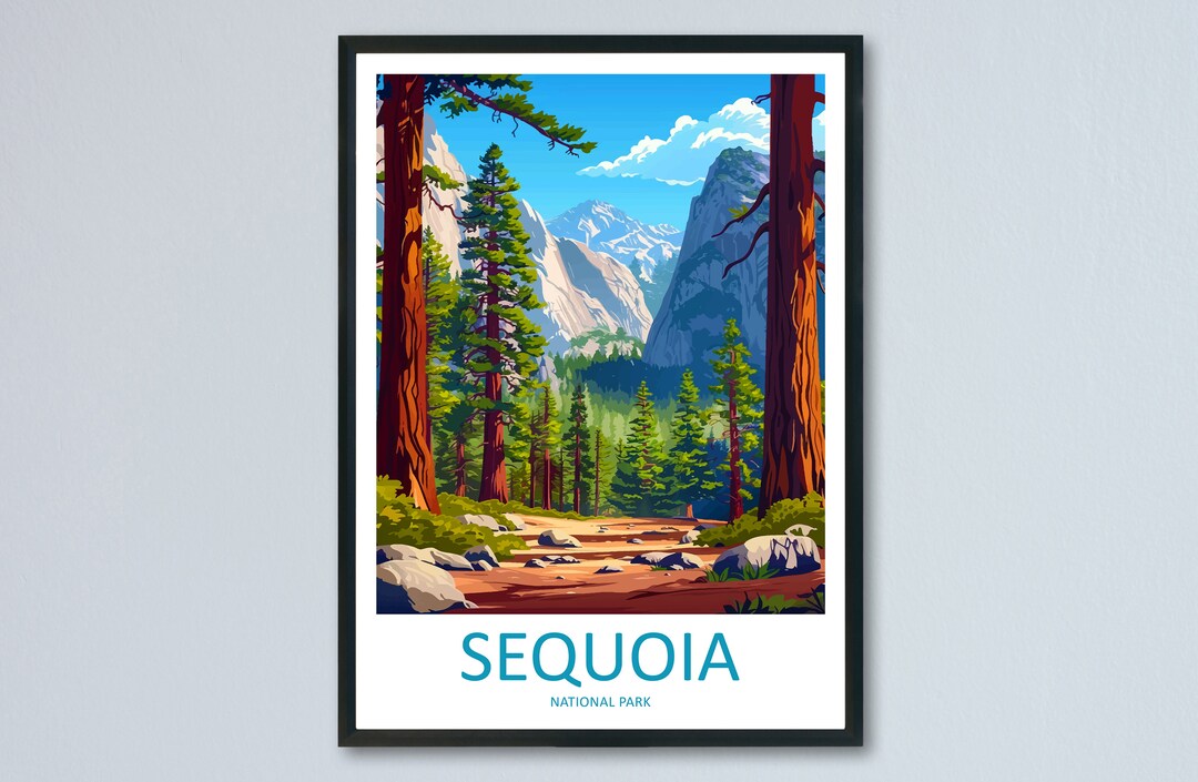 Sequoia National Park Travel Print Wall Art Sequoia Wall Hanging Home ...