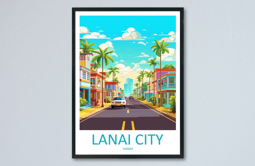 Lanai City Travel Print Wall Art Lanai City Wall Hanging Home Décor ...