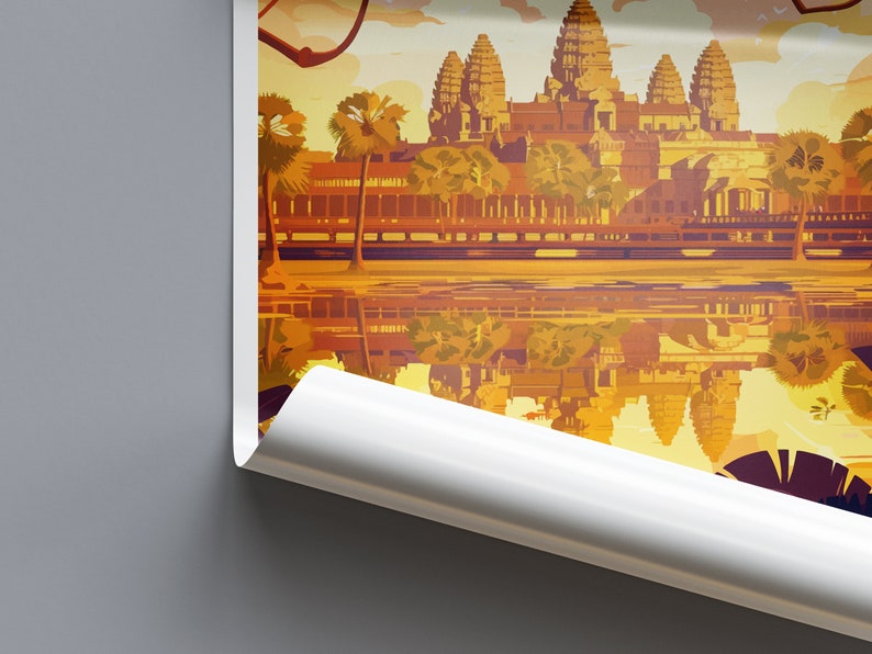 Angkor Wat Travel Print Wall Art Angkor Wat Wall Hanging Home Décor ...