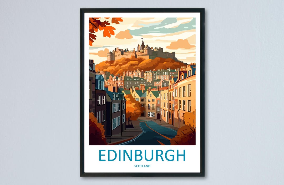 Edinburgh Cityscape Print Edinburgh Home Decor European City Art Print ...