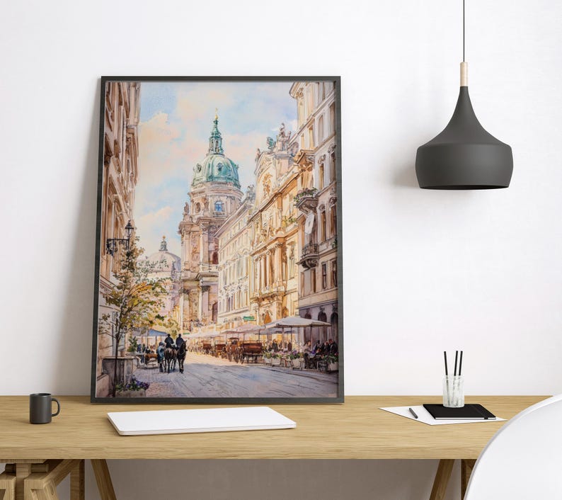 Vienna Watercolor Poster Vienna Travel Print Vienna City Art Vienna ...