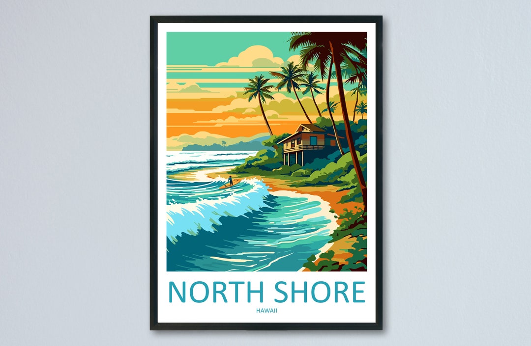 North Shore Travel Print Wall Art North Shore Wall Hanging Home Décor ...