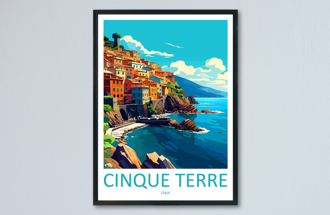 Cinque Terre Travel Print Wall Art Cinque Terre Italy Wall Hanging Home ...