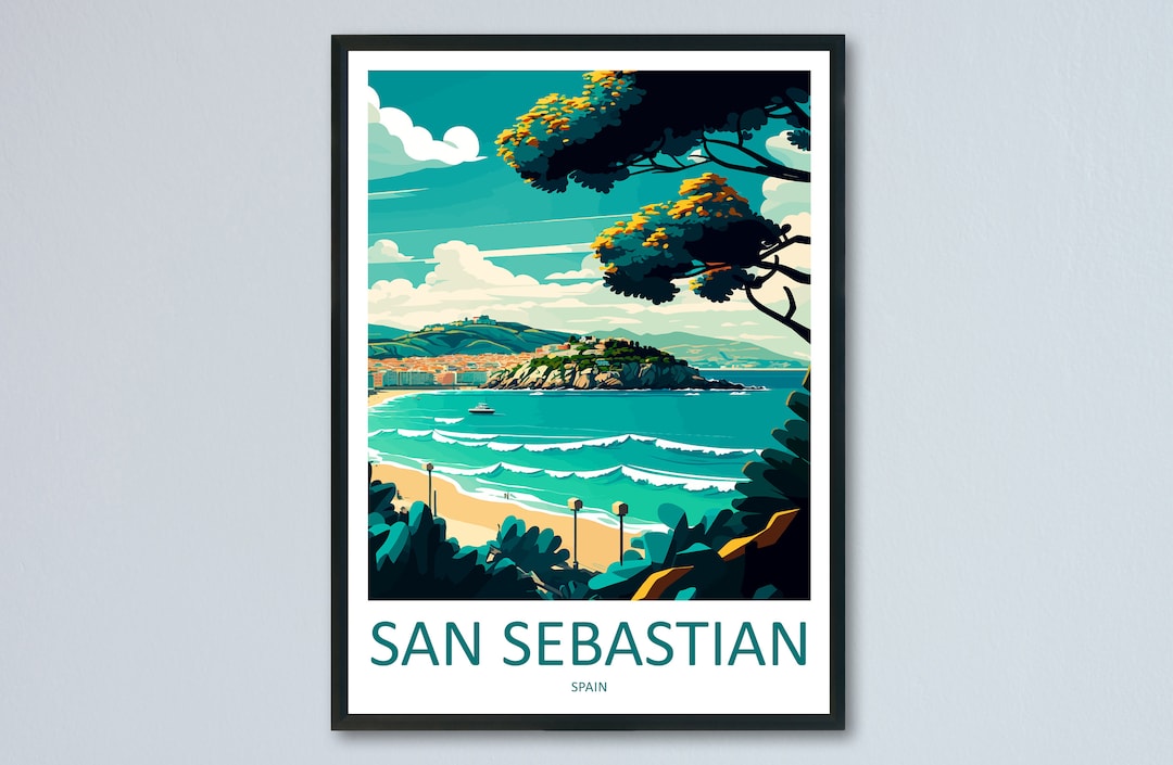 San Sebastian Travel Print Wall Art San Sebastian Wall Hanging Home ...