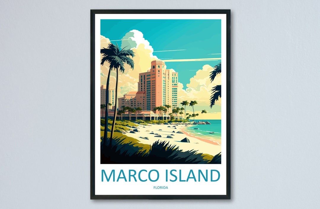 Marco Island Travel Print Wall Art Marco Island Wall Hanging Home Décor ...