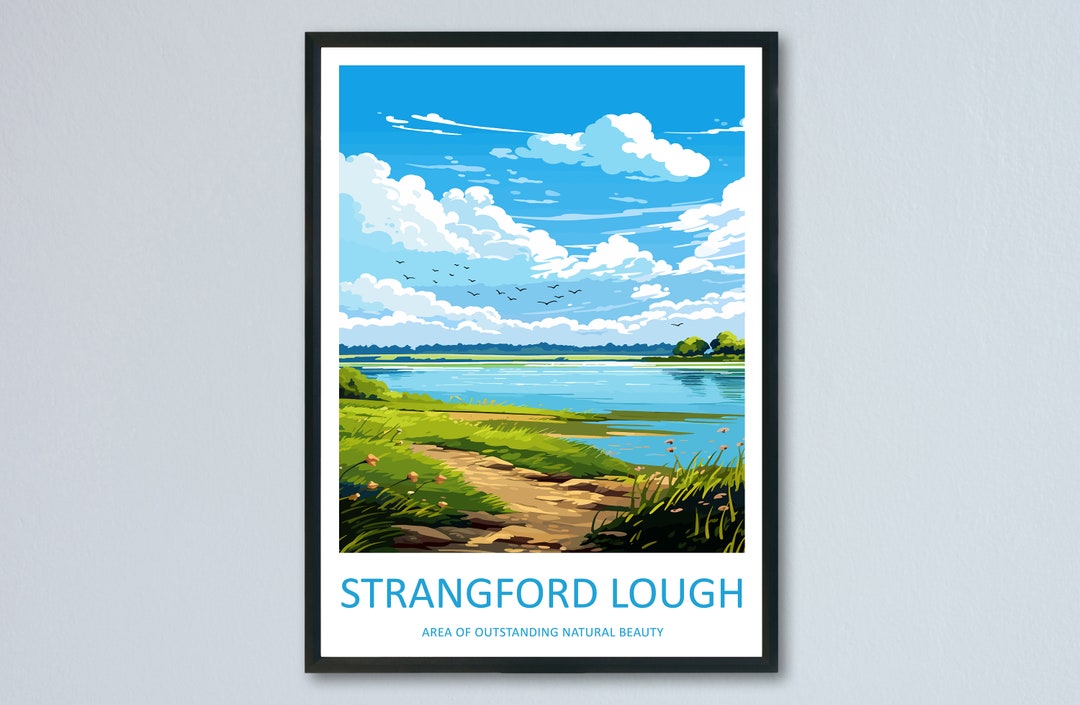 Strangford Lough Travel Print Wall Art Strangford Lough Wall Hanging ...
