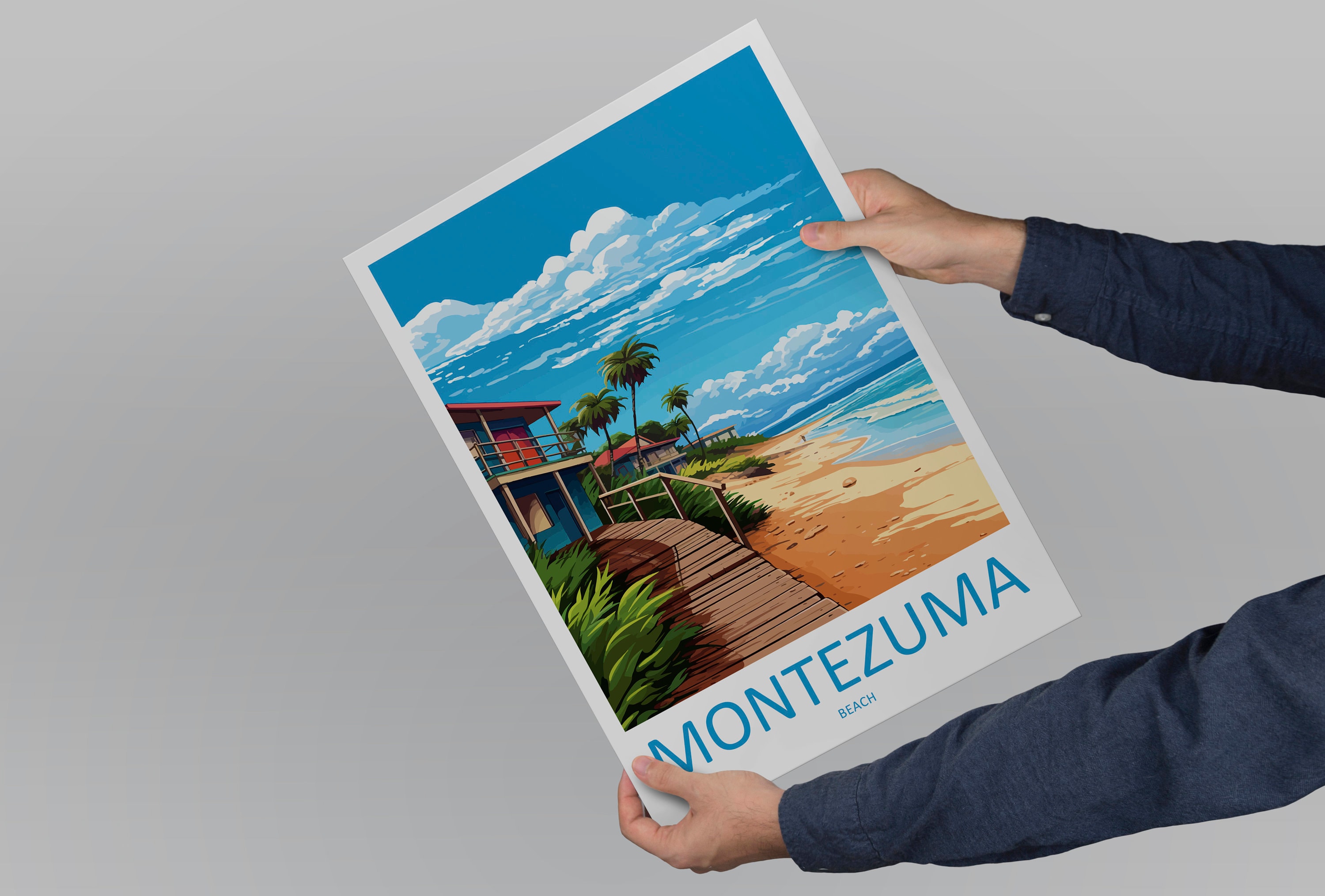Montezuma Beach Travel Print Wall Art Montezuma Beach Wall Hanging Home ...
