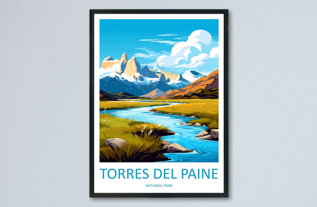 Torres Del Paine Travel Print Wall Art Torres Del Paine Wall Hanging ...
