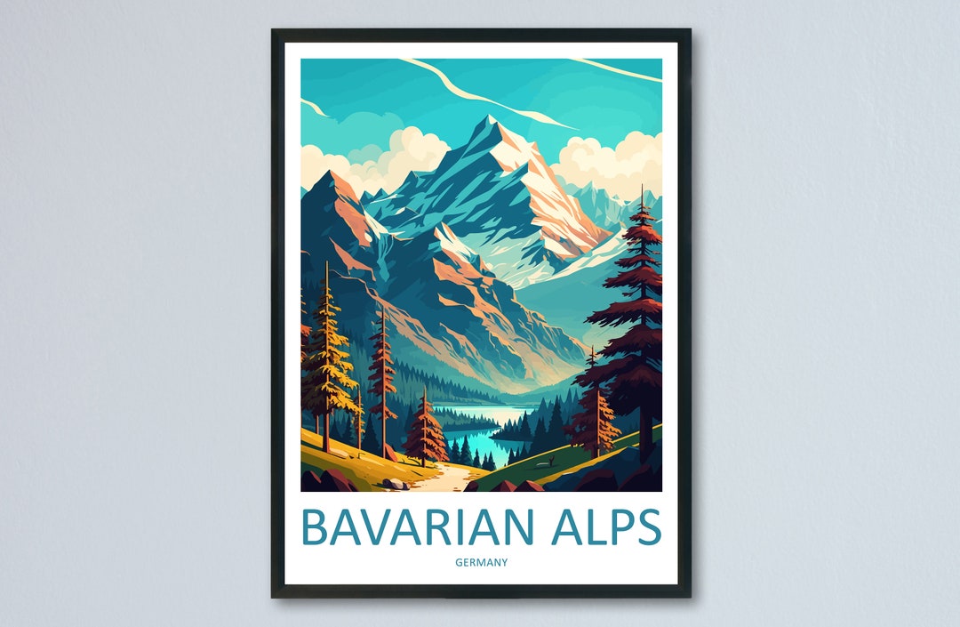 Bavarian Alps Print Bavarian Home Decor Landscape Art Print Bavarian ...