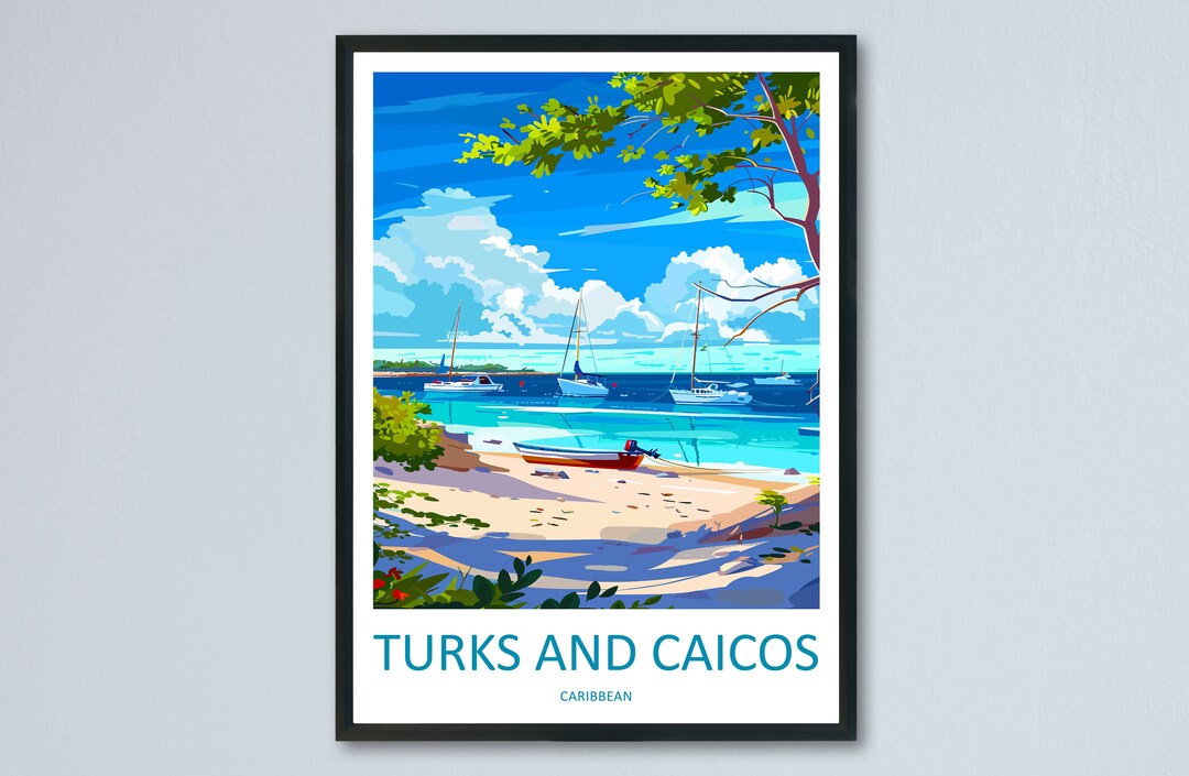 Turks and Caicos Islands Travel Print Wall Art Turks and Caicos Wall ...