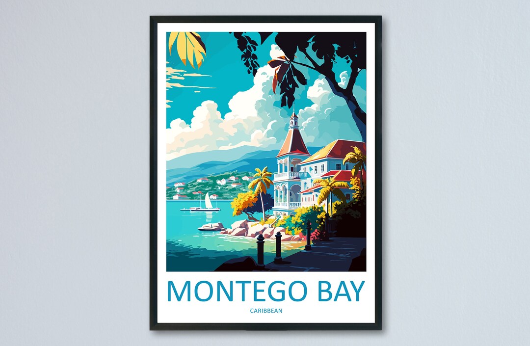Montego Bay Travel Print Wall Art Montego Bay Wall Hanging Home Décor ...