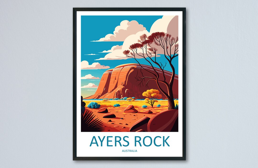 Ayers Rock Travel Print Wall Art Ayers Rock Wall Hanging Home Décor ...