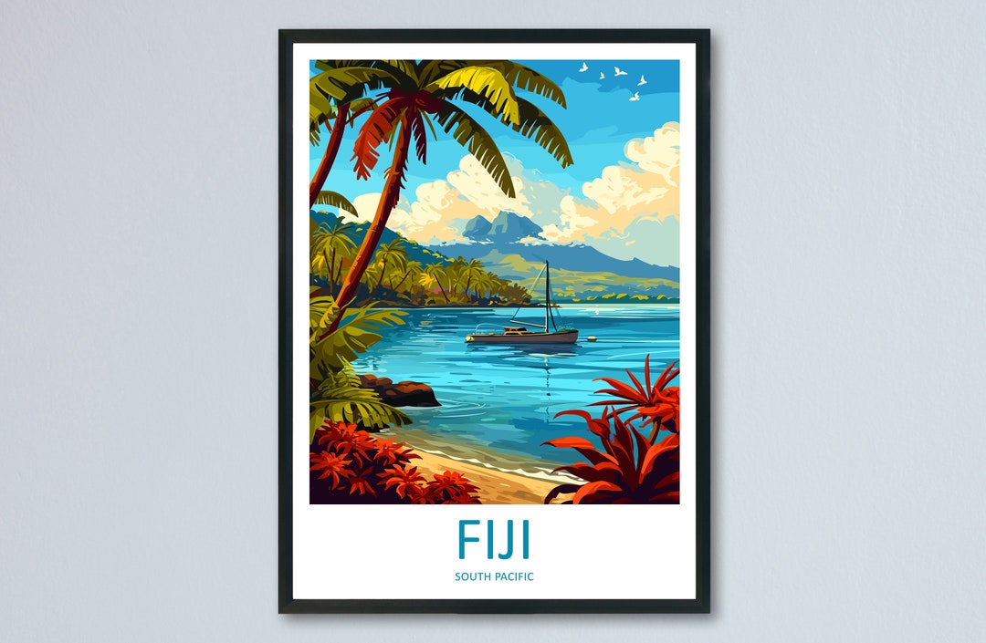 Fiji Travel Print Wall Art Fiji Wall Hanging Home Décor Fiji Gift Art ...
