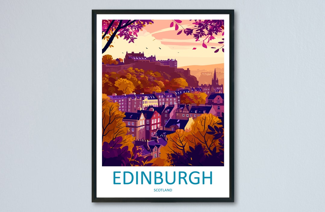 Edinburgh Cityscape Print Edinburgh Home Decor European City Art Print ...