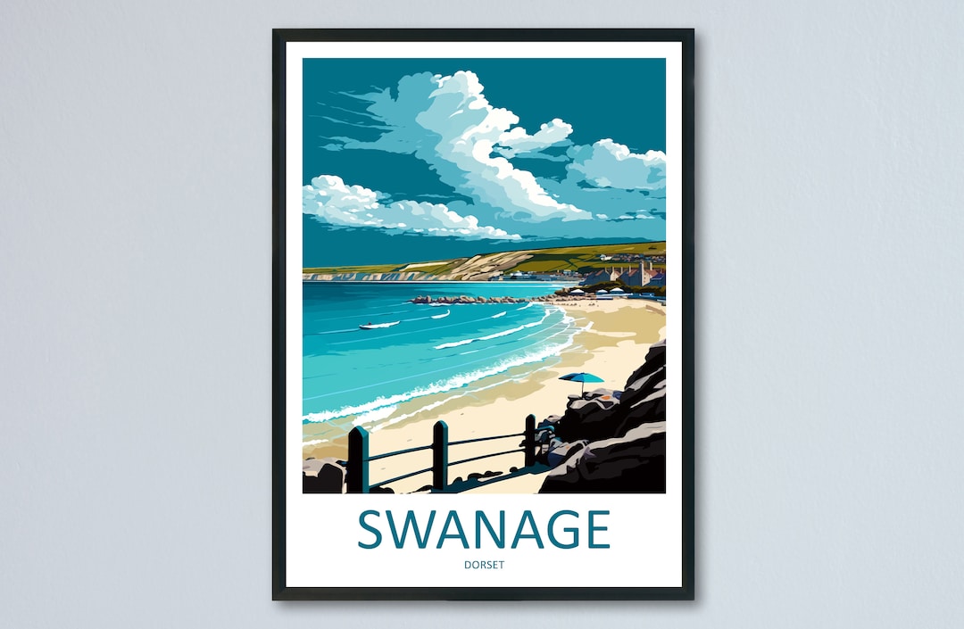 Swanage Travel Print Wall Art Swanage Wall Hanging Home Décor Swanage ...