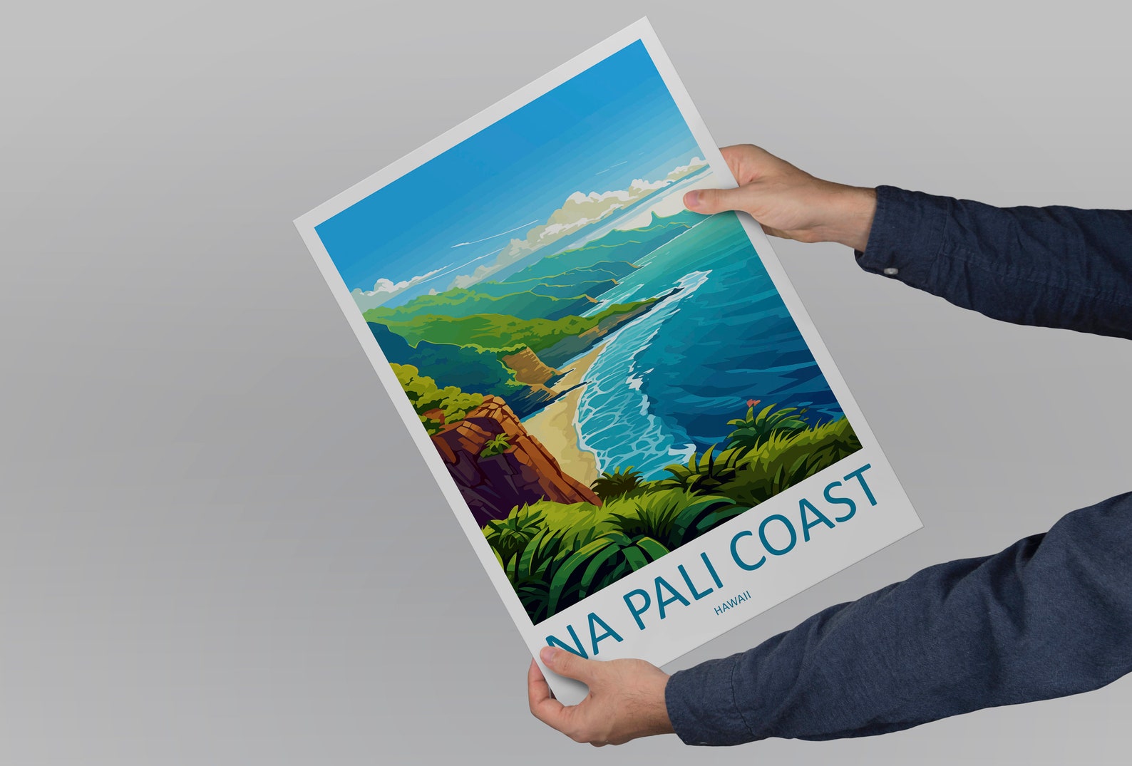 Na Pali Coast Travel Print Wall Art Na Pali Coast Wall Hanging Home ...