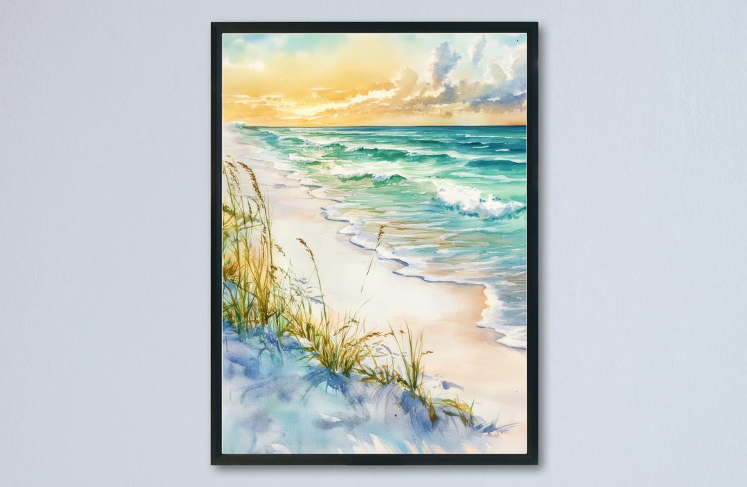 Destin Watercolor Poster Wall Art Destin Wall Hanging Home Décor Destin ...