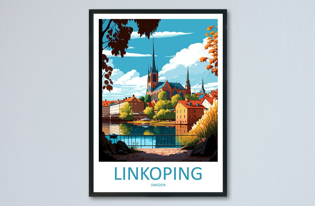 Linköping Reise Druck Wandkunst Linköping Wandbehang Wohndekor ...