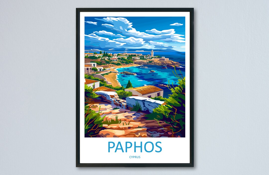 Paphos Travel Print Paphos Home Décor Cyprus Art Print Paphos Wall ...