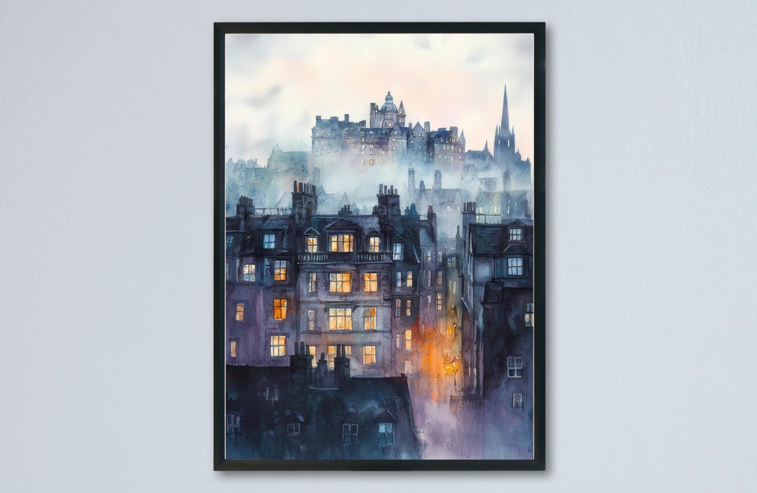 Edinburgh Watercolor Poster Edinburgh Travel Print Edinburgh Wall Art ...