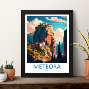 Meteora Travel Print Wall Art Meteora Greece Wall Hanging Home ...