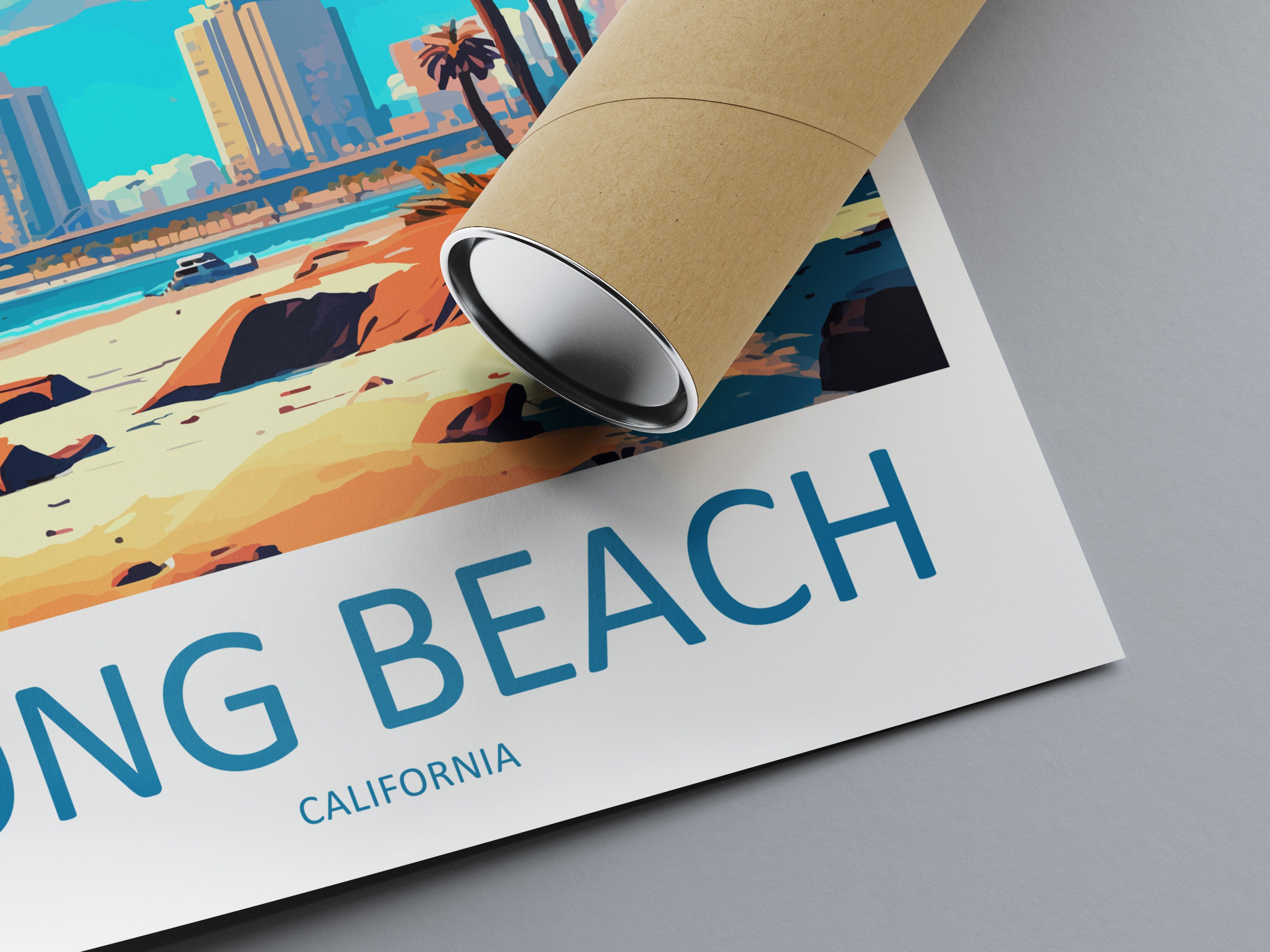 Long Beach Travel Print Wall Art Long Beach Wall Hanging Home Décor ...