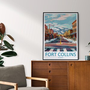 Fort Collins Travel Print Wall Art Fort Collins Colorado Wall Hanging ...