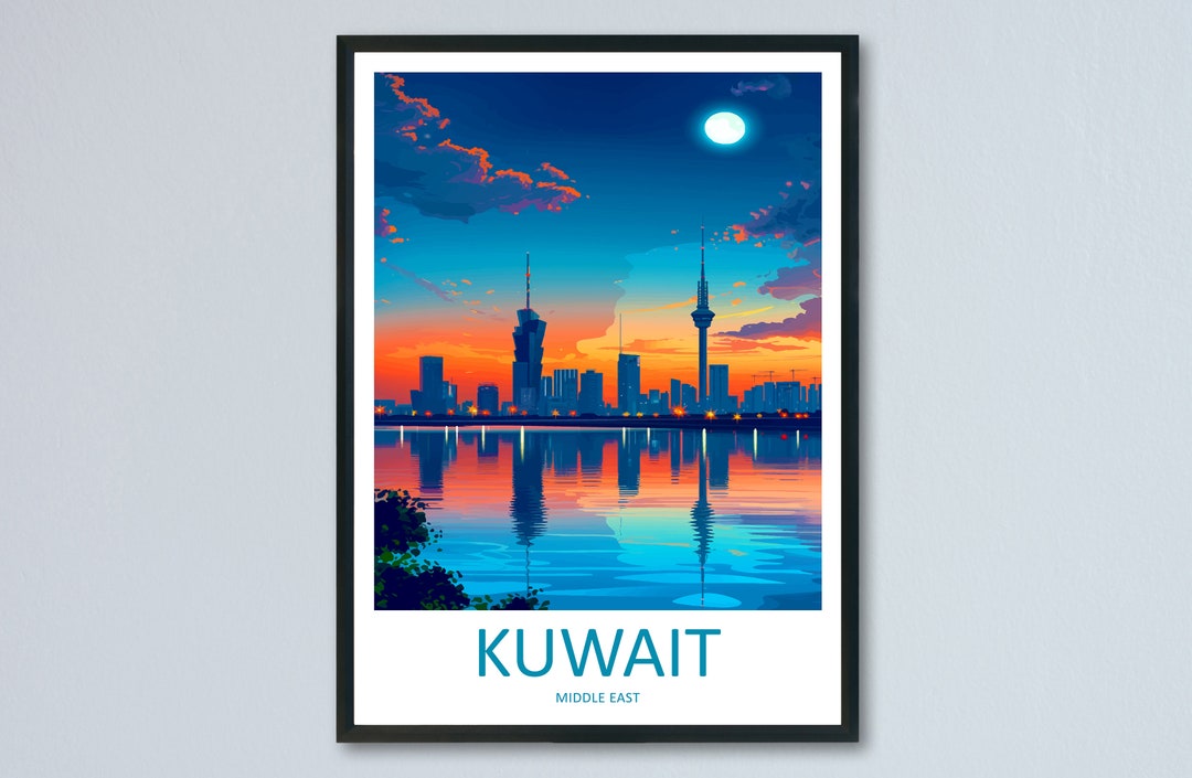 Kuwait Travel Print Wall Art Kuwait Wall Hanging Home Décor Kuwait Gift ...