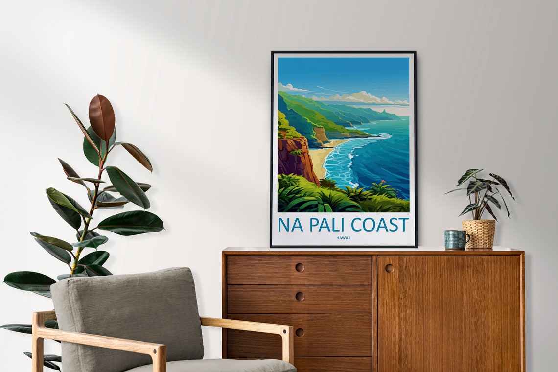Na Pali Coast Travel Print Wall Art Na Pali Coast Wall Hanging Home ...