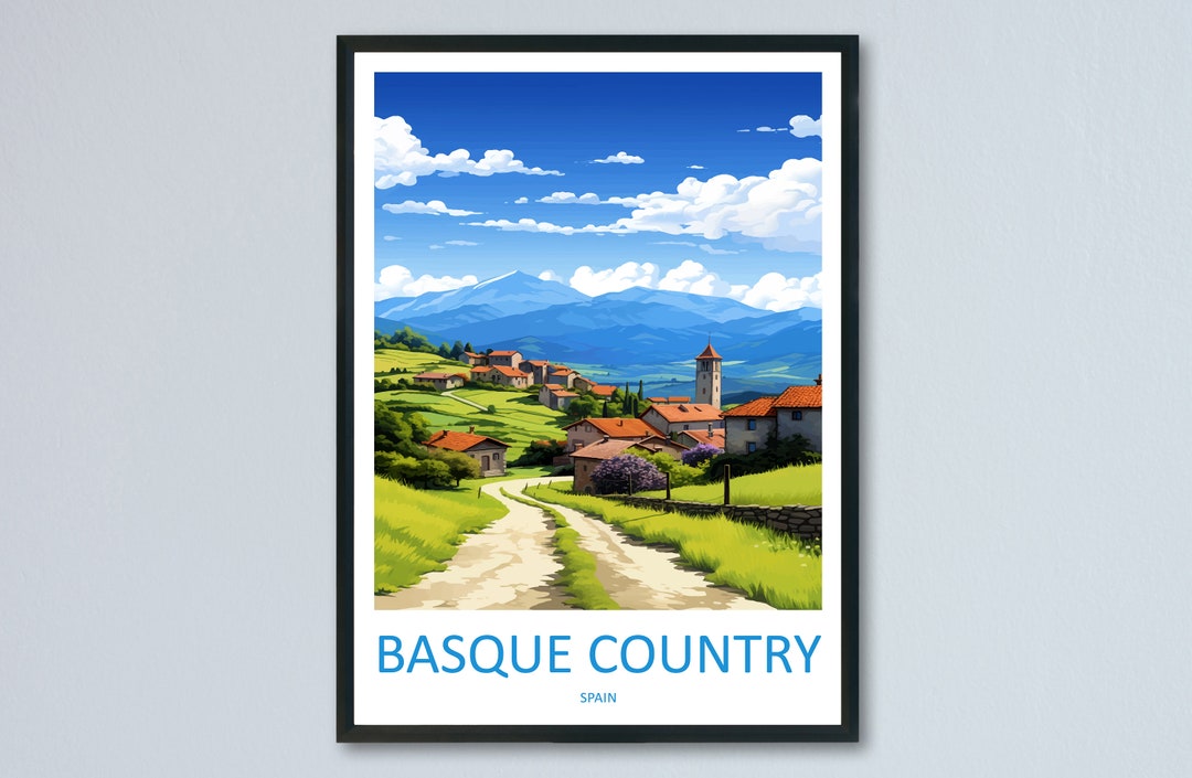 Basque Country Travel Print Wall Art Basque Country Wall Hanging Home ...