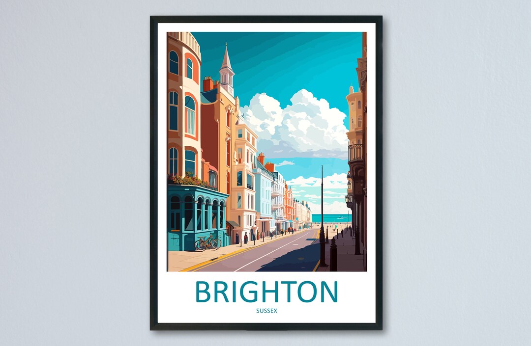 Brighton Travel Print Wall Art Brighton Wall Hanging Home Decoration ...