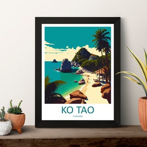 Ko Tao Travel Print Wall Art Ko Tao Wall Hanging Home Decor Ko Tao Gift ...