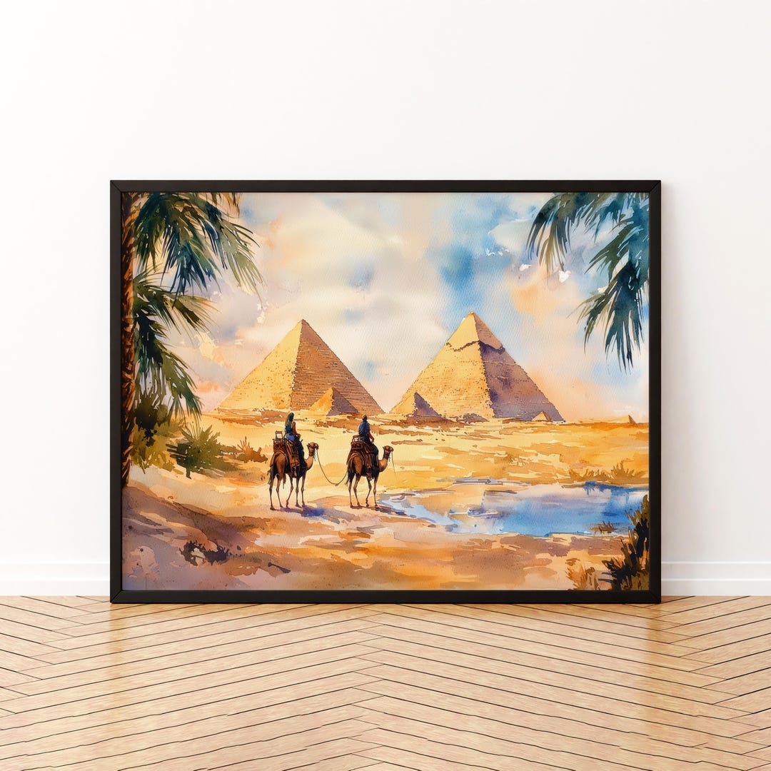 Cairo Watercolor Poster Landscape Wall Art Cairo Wall Hanging Home ...