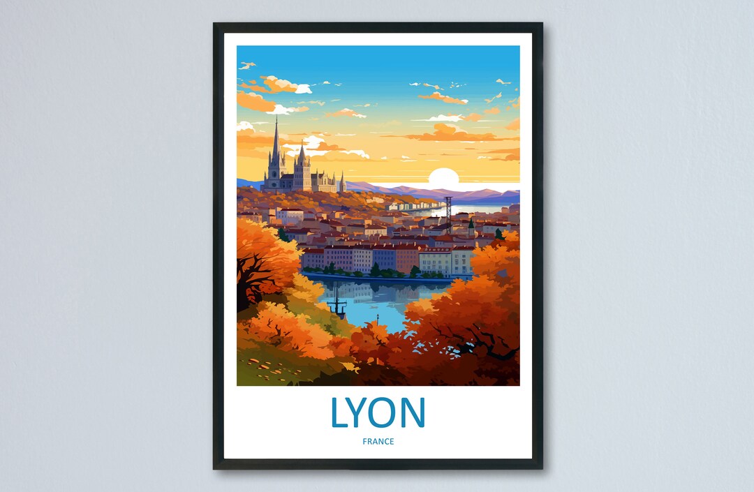 Lyon Print Lyon Wall Art for Travel Enthusiast Gift Wall Hanging Lyon ...