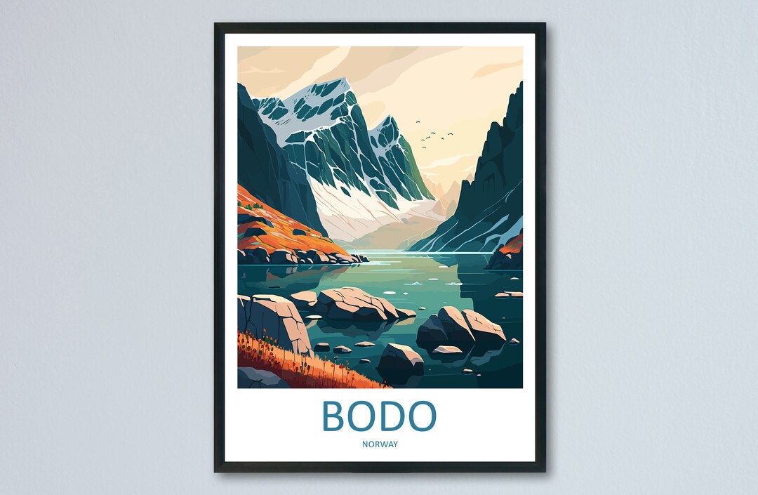 Bodo Travel Print Bodo Home Décor Norway Art Print Bodo Norwegian Wall ...