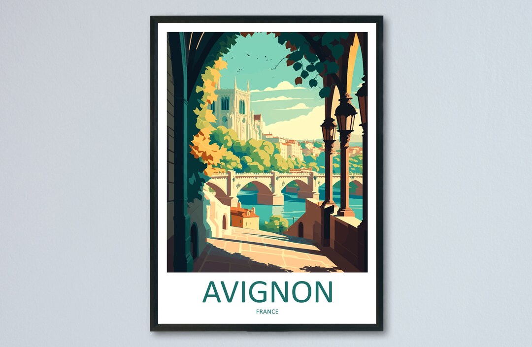 Avignon Print Avignon Home Decor Landscape Art Print Avignon Wall Art for France Enthusiast Gift ...