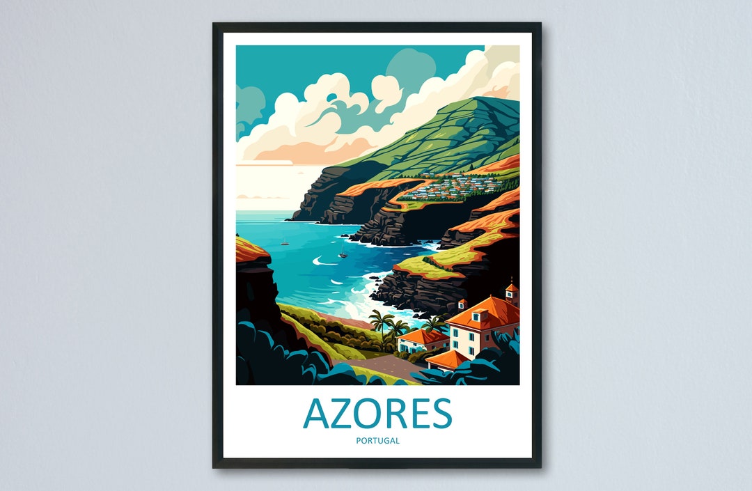 Azores Travel Print Wall Art Azores Wall Hanging Home Décor Azores Gift ...
