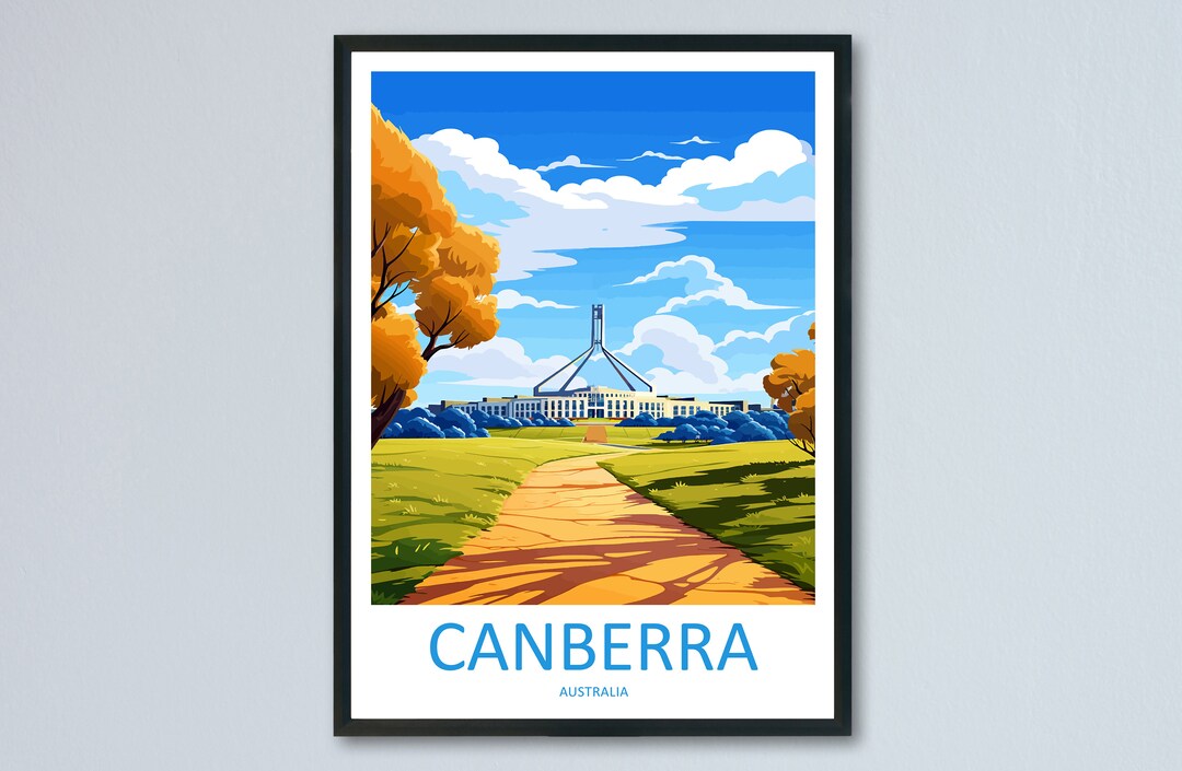Canberra Travel Print Wall Art Canberra Wall Hanging Home Décor ...