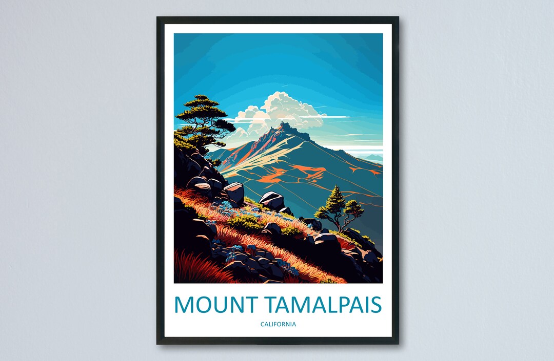 Mount Tamalpais Travel Print Wall Art Mount Tamalpais Wall Hanging Home ...