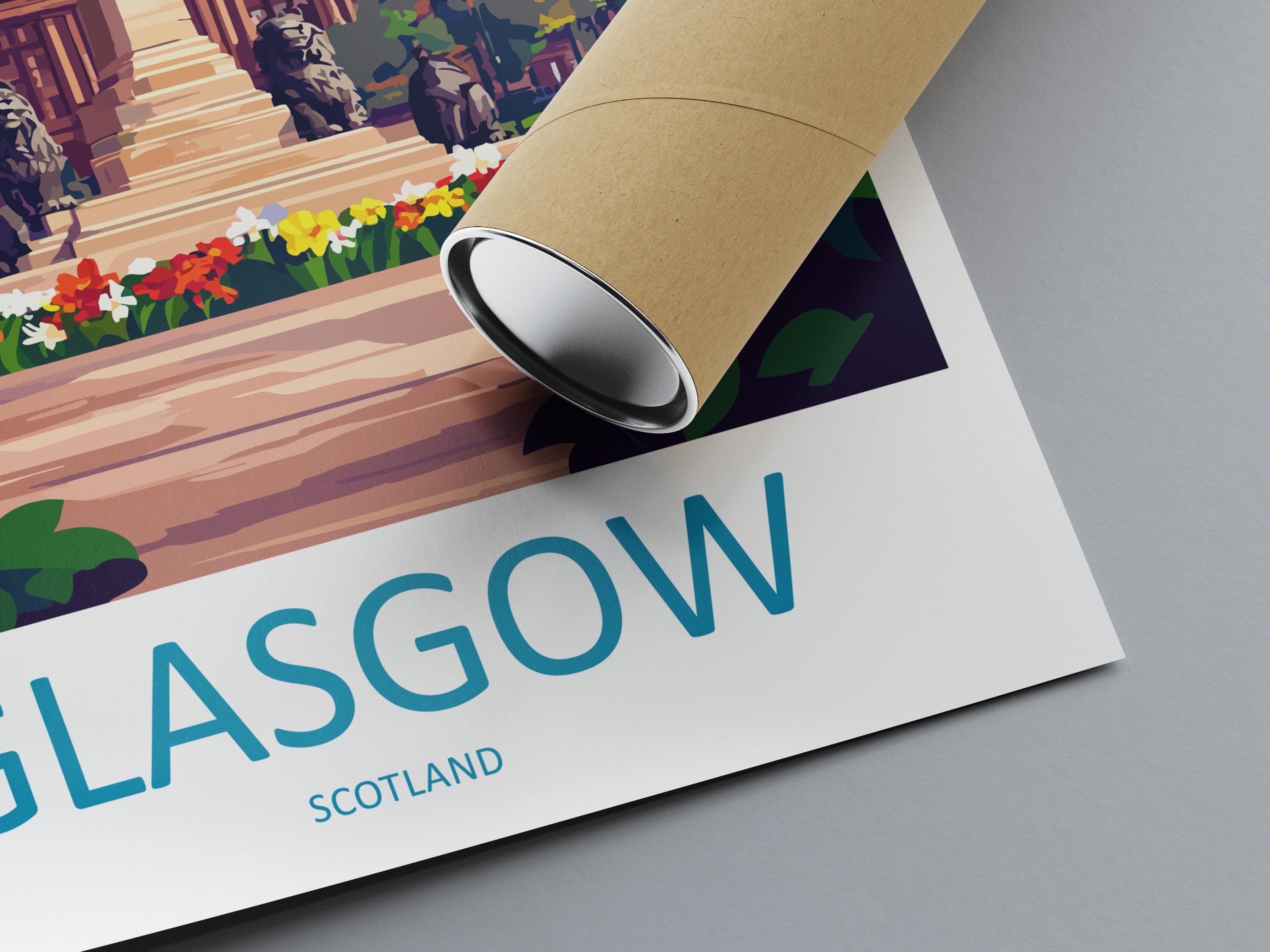 Glasgow Travel Print Wall Art Glasgow Wall Hanging Home Décor Glasgow ...