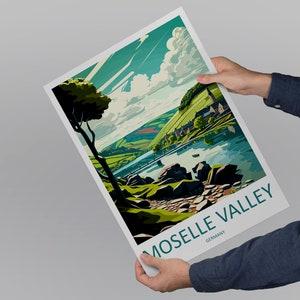 Moselle Valley Travel Print Wall Art Moselle Valley Wall Hanging Home ...