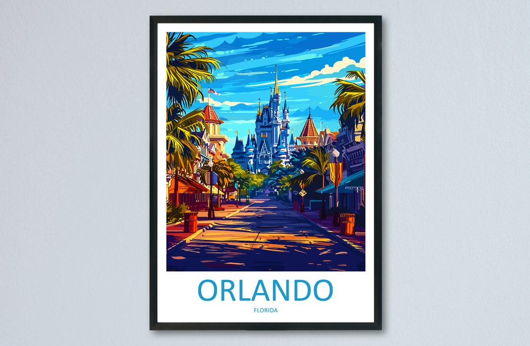 Orlando Travel Print Wall Art Orlando Wall Hanging Home Décor Orlando ...