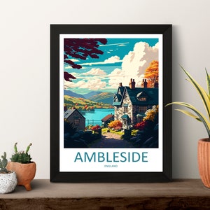 Ambleside Travel Print Wall Art Ambleside Wall Hanging Home Décor ...