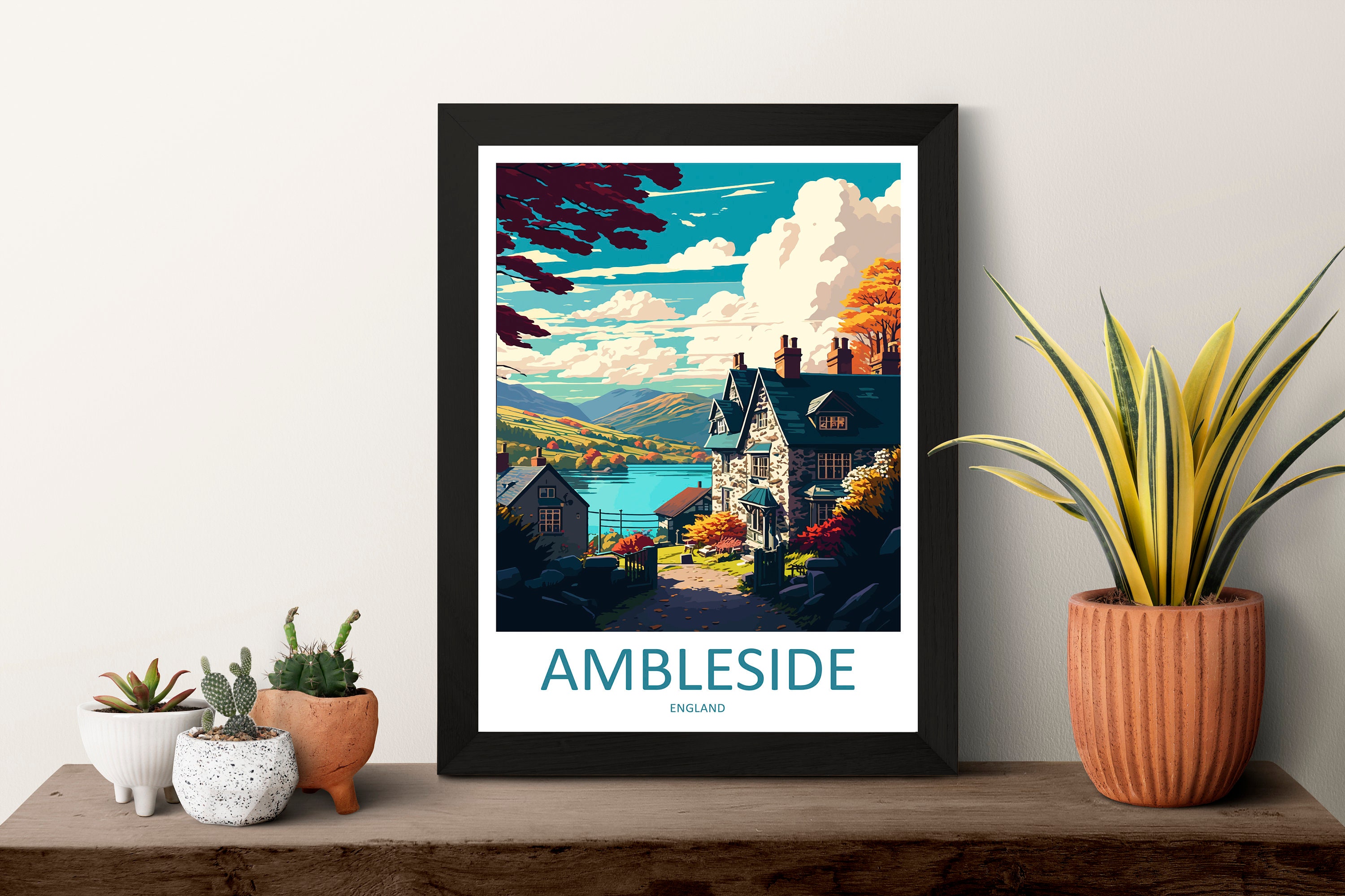 Ambleside Travel Print Wall Art Ambleside Wall Hanging Home Décor ...