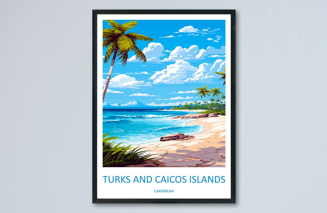 Turks and Caicos Islands Travel Print Wall Art Turks and Caicos Wall ...