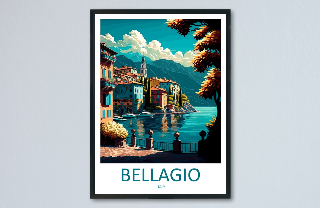 Bellagio Travel Print Wall Art Bellagio Wall Hanging Home Décor ...
