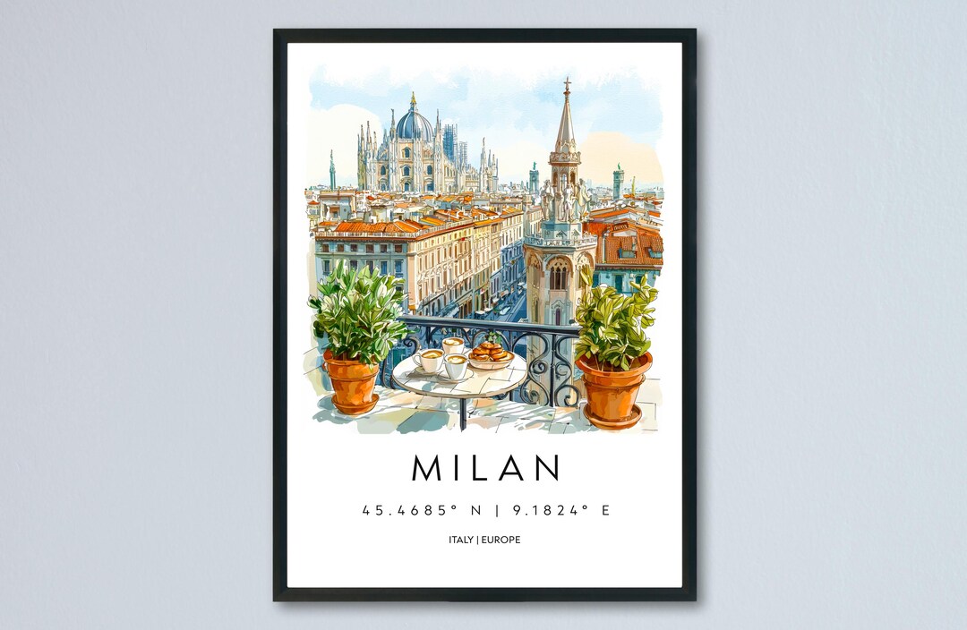 Milan Watercolor Poster Milan Travel Print Milan Wall Art Milan ...