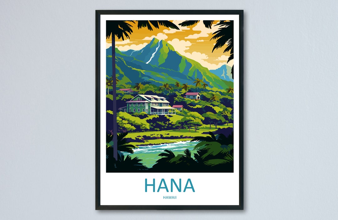 Hana Travel Print Wall Art Hana Wall Hanging Home Décor Hana Gift Art ...